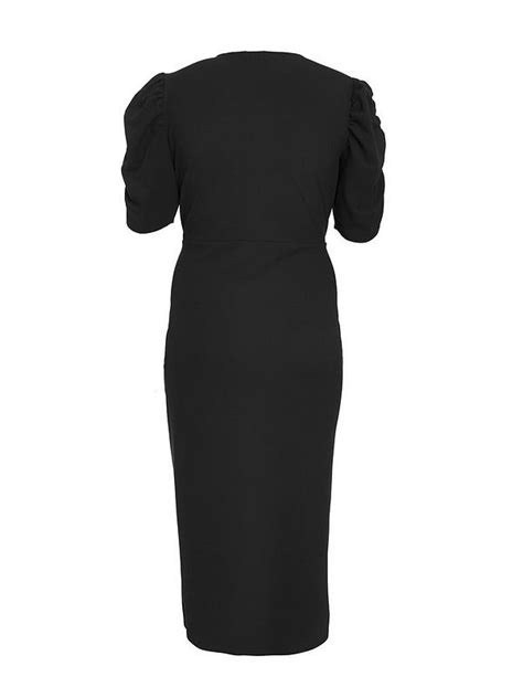 Quiz Curve Black Wrap Midi Dress Very