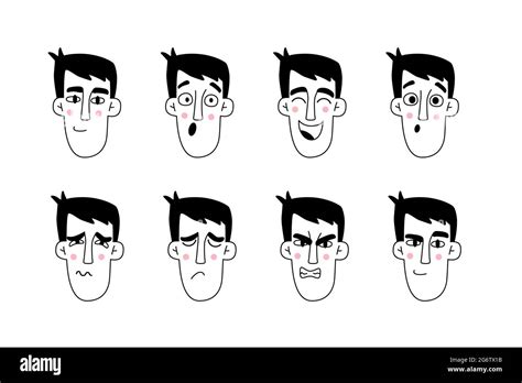 Man Face Expression Guy Face Facial Expressions Stock Vector Image And Art Alamy