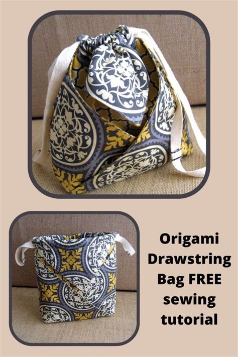Origami Drawstring Bag Sewing Tutorial
