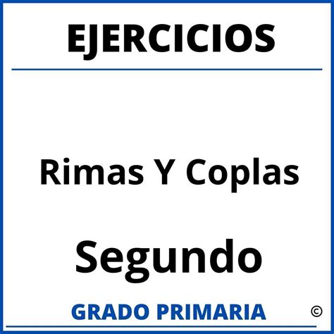 Ejercicios De Rimas Para Cuarto Grado