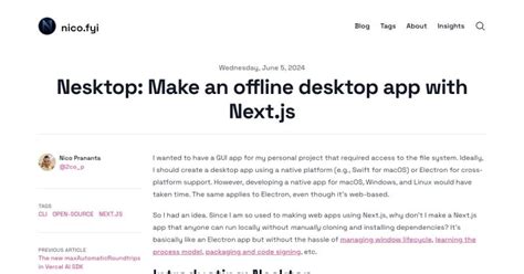 Nico Prananta On Linkedin Nesktop Make An Offline Desktop App With Next Js