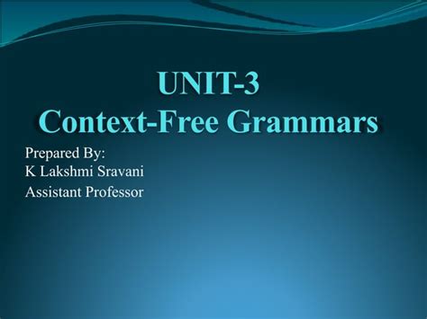 Formal Languages And Automata Theory Unit 3 Pdf