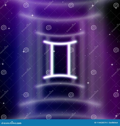 Gemini Or Twins Zodiac Sign On Frame On Texture Cartoon Vector