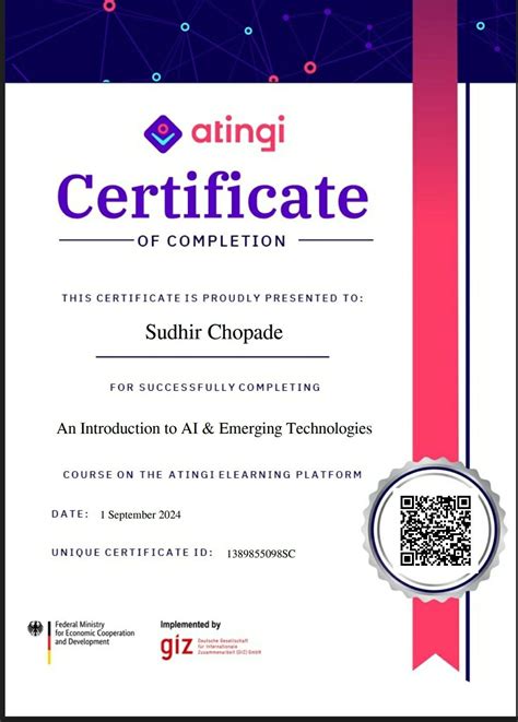 Successfully Completed Online Certification Course On Introduction To Ai And Emerging Technologies