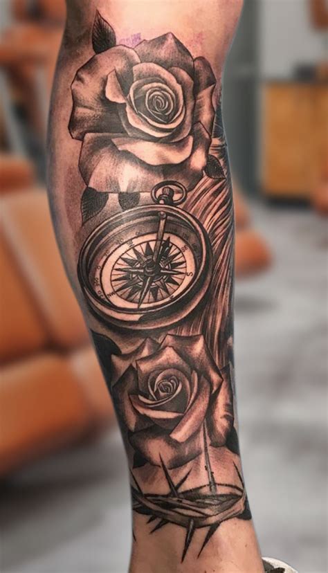 Black And Grayrealismroseflower Tattoo By
