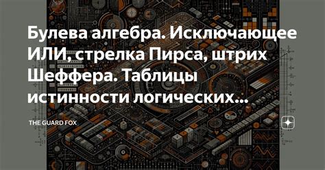 Булева алгебра Исключающее ИЛИ стрелка Пирса штрих Шеффера Таблицы