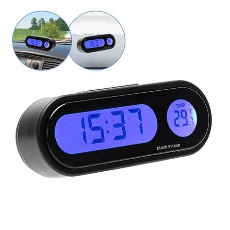 Mobil Mini Jam Elektronik Jam Tangan Auto Dashboard Jam Termometer