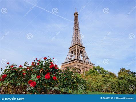Ландшафт Парижа Эйфелева башни романтичный Стоковое Изображение изображение насчитывающей