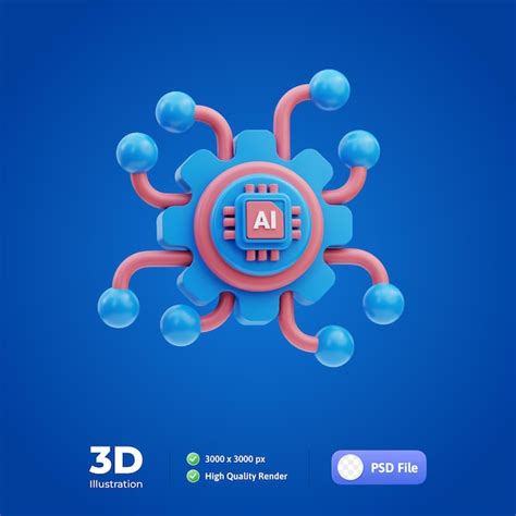Premium Psd Machine Learning 3d Illustration