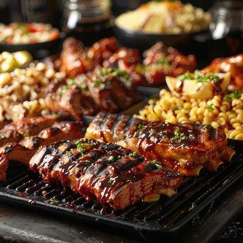 A Grill With Meat And Corn On It And Corn On The Grill Premium Ai