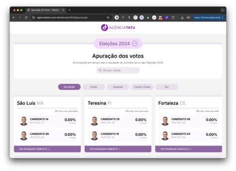 Eleições 2024 Agência Tatu lança plataforma de apuração de votos em