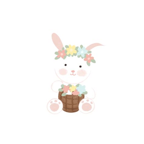 Süßer Hase Hase Süßer Hase Blumenkaninchen Png Und Psd Datei Zum Kostenlosen Download