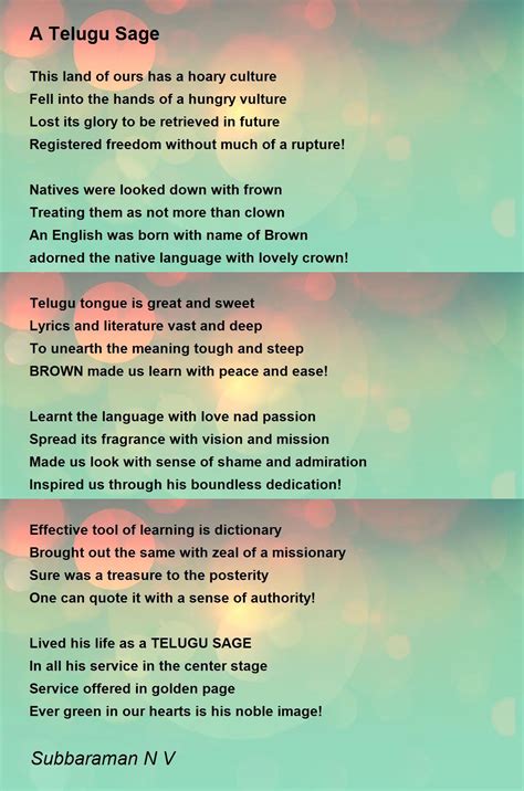 Types Of Telugu Poems