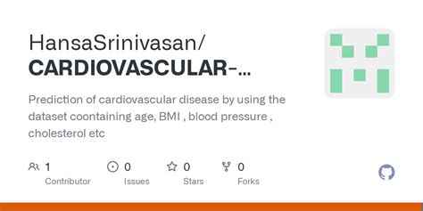 Github Hansasrinivasan Cardiovascular Disease Prediction Prediction Of Cardiovascular Disease
