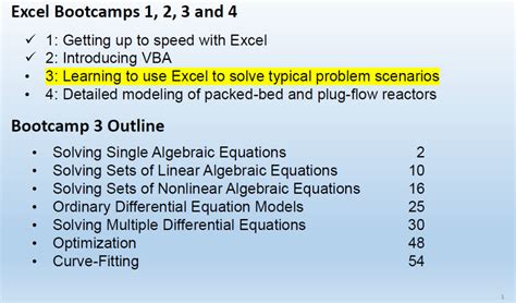 Excel Bootcamp 3 LearnChemE
