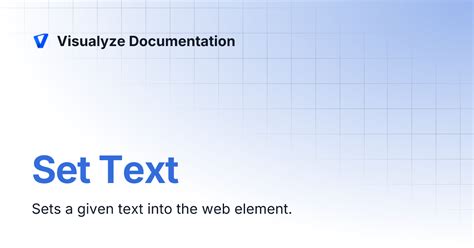 Set Text Visualyze Documentation