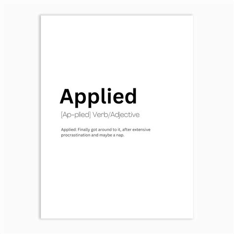 Applied Definition Meaning 1 Art Print By Kaigozen Fy