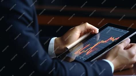 Premium Ai Image Businessman Using Tablet Analyzing Sales Data And