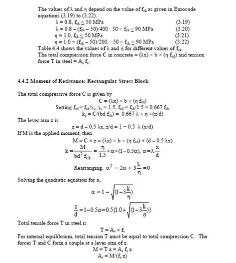 What Is The Clause For The Lever Arm Formula In Eurocode Structural