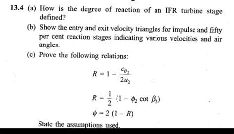 Solved 134 A How Is The Degree Of Reaction Of An Ifr