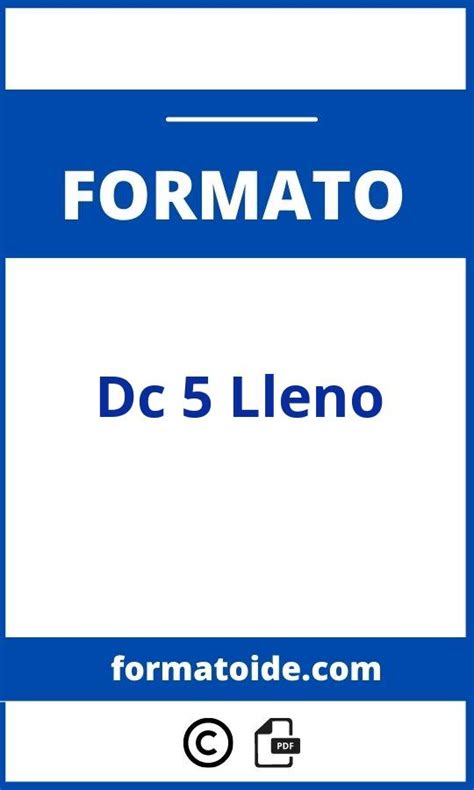 Formato Dc 5 Lleno Modelo Pdf Word