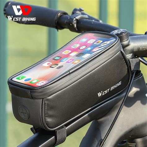 West Biking Waterproof Bicycle Front Frame Bag Touch Screen 7 Inch