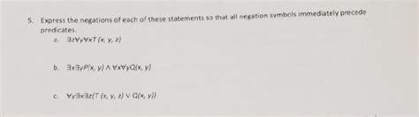 Solved Express The Negations Of Each Of These Statements So