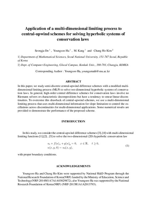 pdf application of a multi dimensional limiting process to central