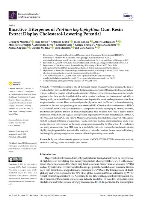 Pdf Bioactive Triterpenes Of Protium Heptaphyllum Gum Resin Extract