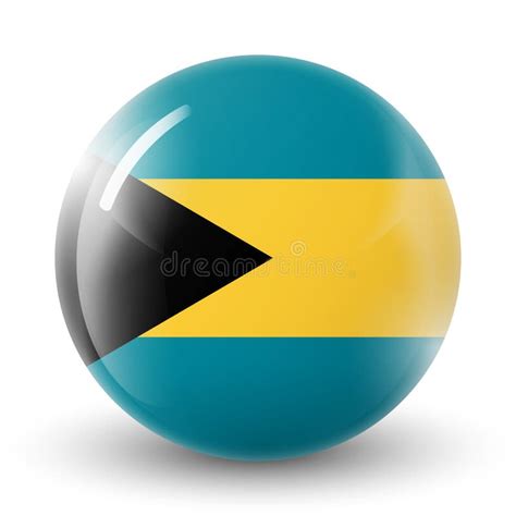 Glass Light Ball With Flag Of Bahamas Round Sphere Template Icon