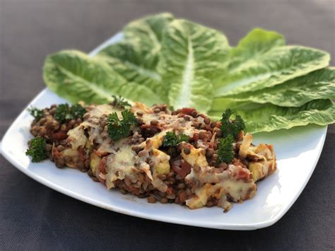Gratin de lentilles aux courgettes et aux tomates Pilon Pilé