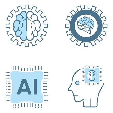 Premium Vector Set Of 4 Ai Icons Symbols Set Of Four Artificial