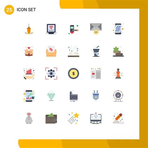 25 Universal Flat Colors Set For Web And Mobile Applications Code Message Plumbing Mail Lock