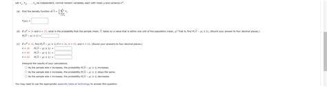 Solved Let Y1y2yn Be Independent Normal Random