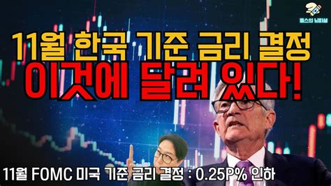 한국 기준금리 결정 이것에 달려있다 11월 Fomc 미국 기준금리 베이비컷 결정 Youtube