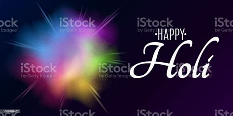 색상의 홀리 축제입니다 색상의 폭발 축제 장식 배너입니다 멀티 컬러 스프레이 다채로운 안개 먼지 벡터 그림입니다 Eps 10