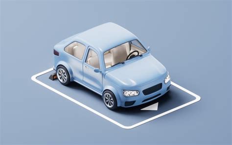 주차장에 주차된 차 3d 렌더링 프리미엄 사진