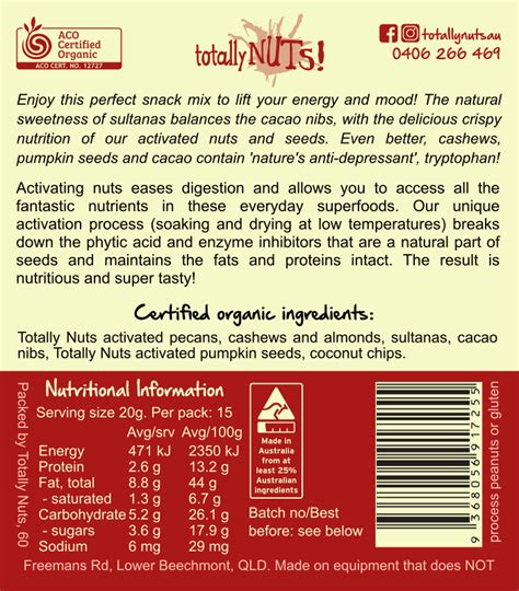 Organic Activated Cacao Boost Mix Totally Nuts