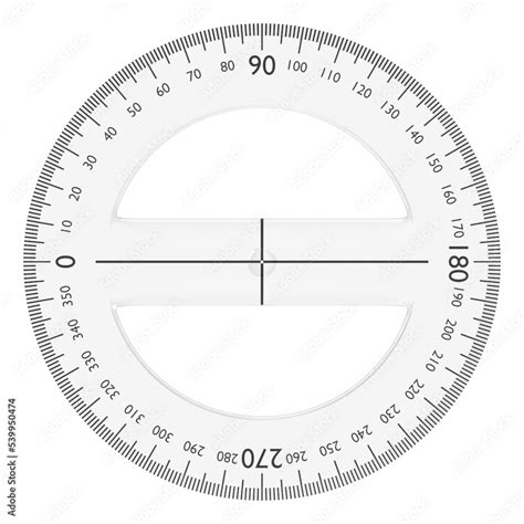 3d Rendering Illustration Of A Circular Protractor Stock Illustration Adobe Stock
