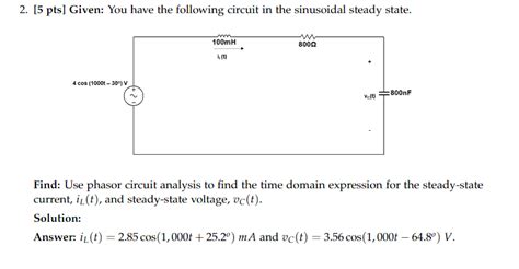 Solved 5 ﻿pts ﻿given You Have The Following Circuit In