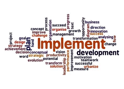 word cloud with implement concept stock illustration illustration of