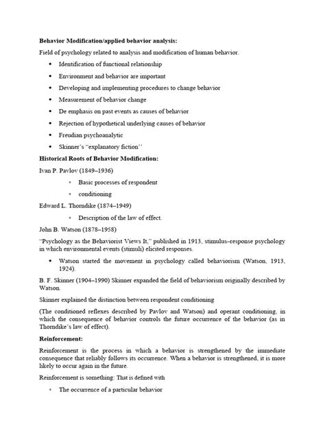Behavior Modification Pdf Reinforcement Behaviorism