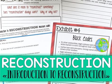 Reconstruction Introduction Teaching Resources