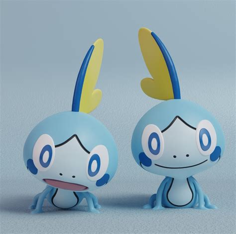 Stl File Pokemon Sobble Drizzile And Inteleon With 2 Poses 🐉・model