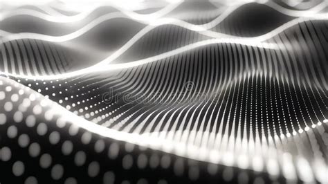 Abstract Black And White Wave Pattern With Dots Stock Footage Video