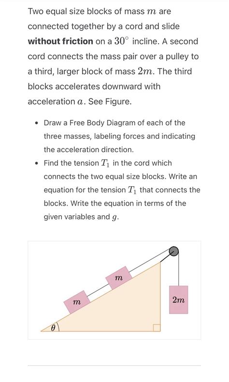 Solved Two Equal Size Blocks Of Mass M Are Connected Chegg