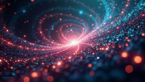 Ai Generated Glowing Spiral Pattern With Vibrant Blue And Red Lights
