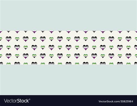 Cute Asexual Aromantic Heart Cartoon Seamless Vector Image