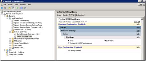 How Can I Make SBS 2008 Shutdown And Reboot Faster
