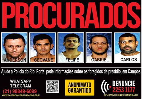 Portal Dos Procurados Divulga Fotos Dos Foragidos Do Presídio De Campos